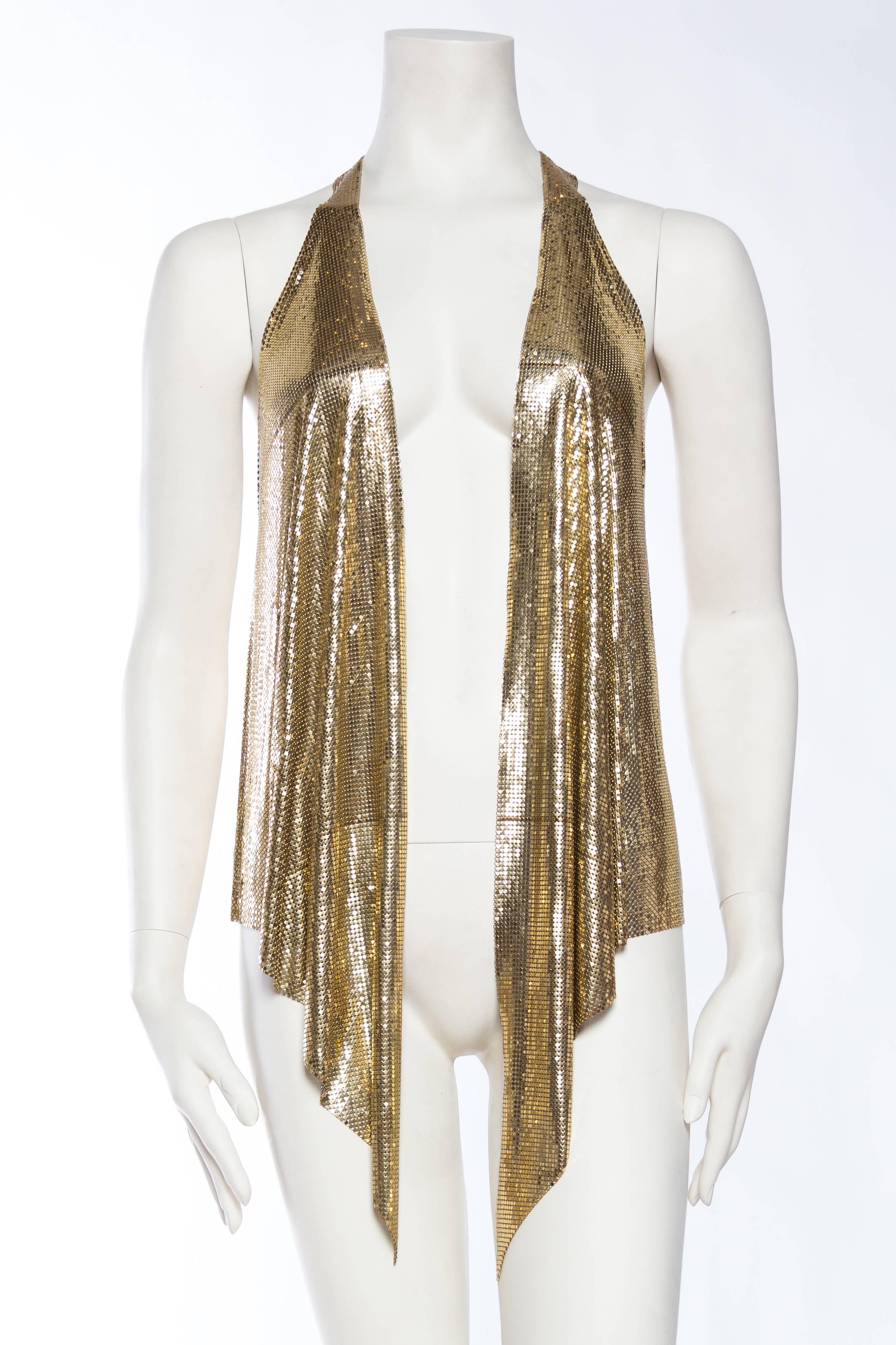 Slinky Gold Metal Mesh Vest at 1stDibs | gold vest