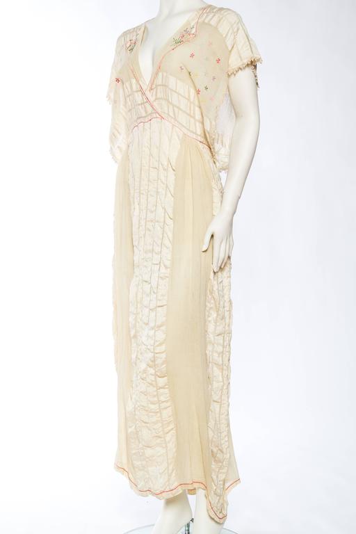 Beautiful Edwardian Silk Dress With Hand Embroidery at 1stDibs