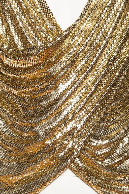 1980s Ferrera for Whiting and Davis Gold Metal Mesh Top at 1stDibs ...