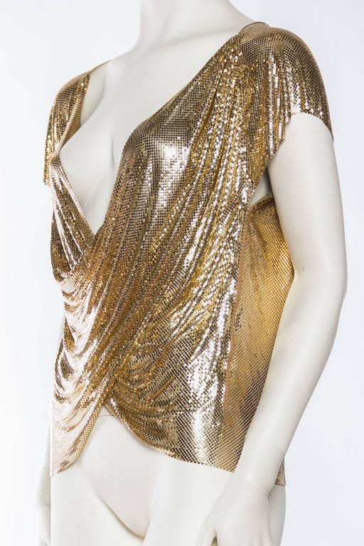 1980s Ferrera for Whiting and Davis Gold Metal Mesh Top at 1stDibs ...