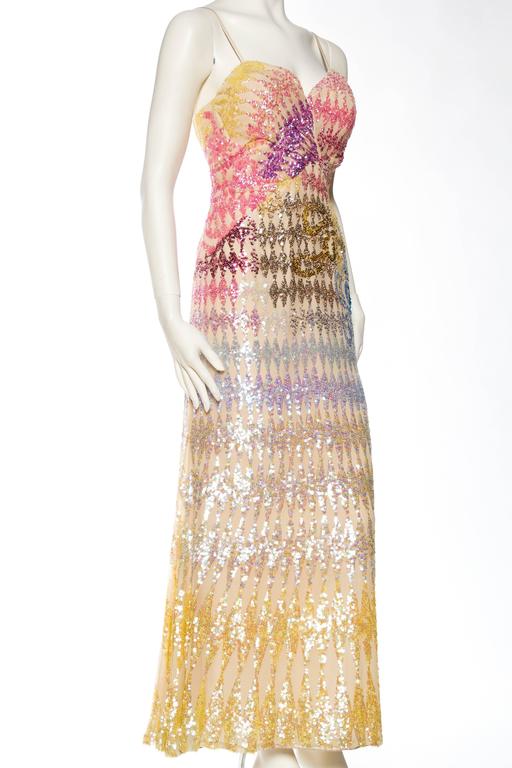 1970s Versace Style Hand Sequined Gown at 1stDibs | versace 1970s