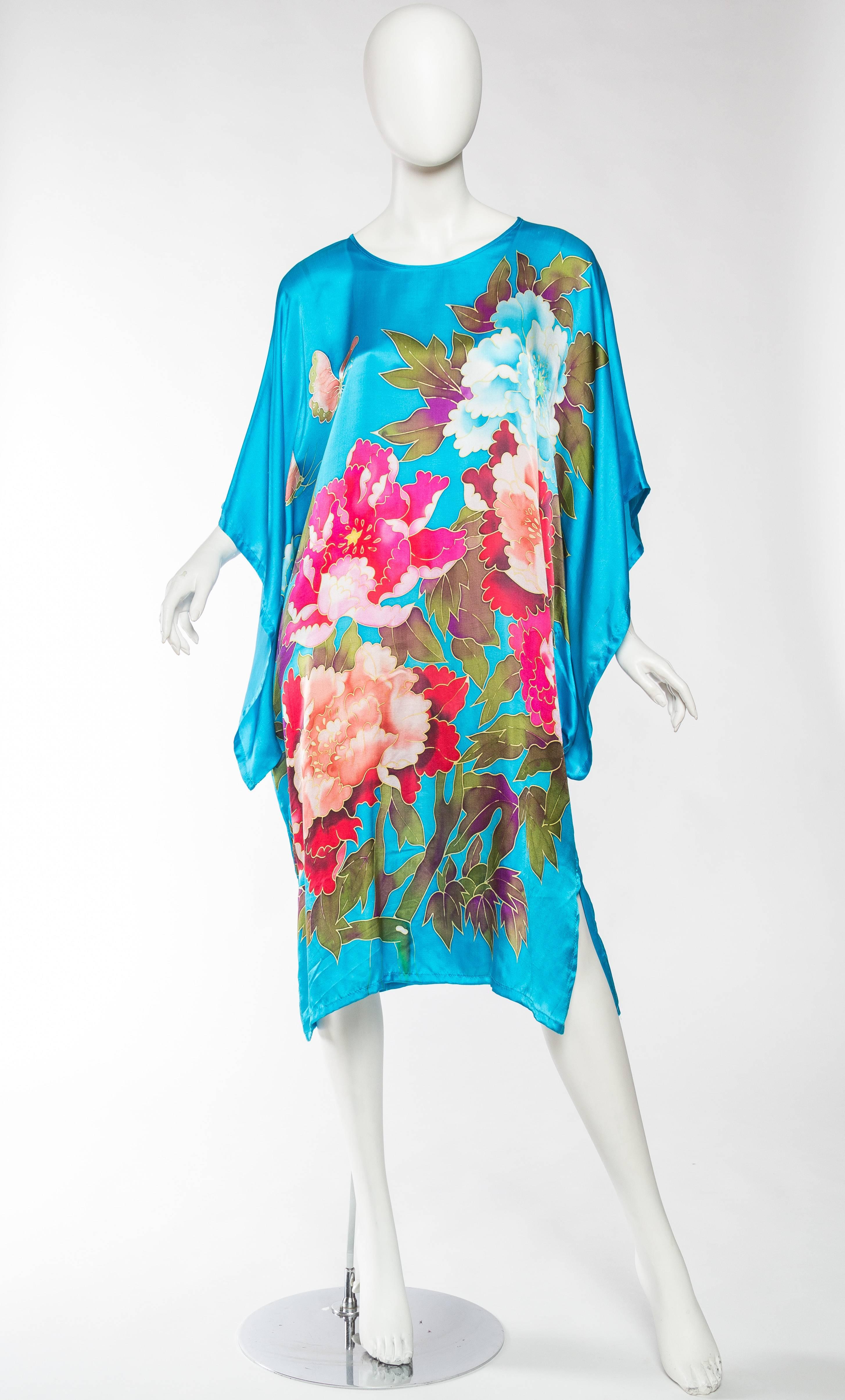 Gorgeous Hand Painted Silk Tunic Dress at 1stDibs | hand painted silk ...