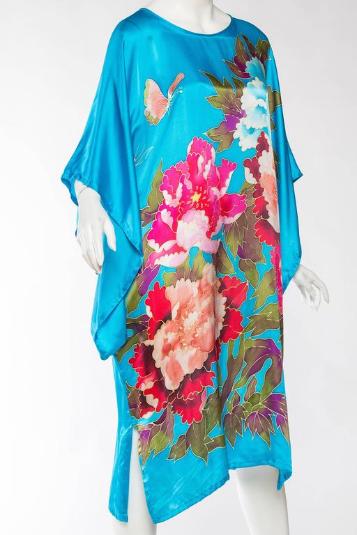 Gorgeous Hand Painted Silk Tunic Dress at 1stdibs