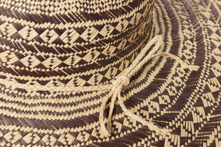 Handwoven Wide Brimmed Straw Picture Hat at 1stDibs