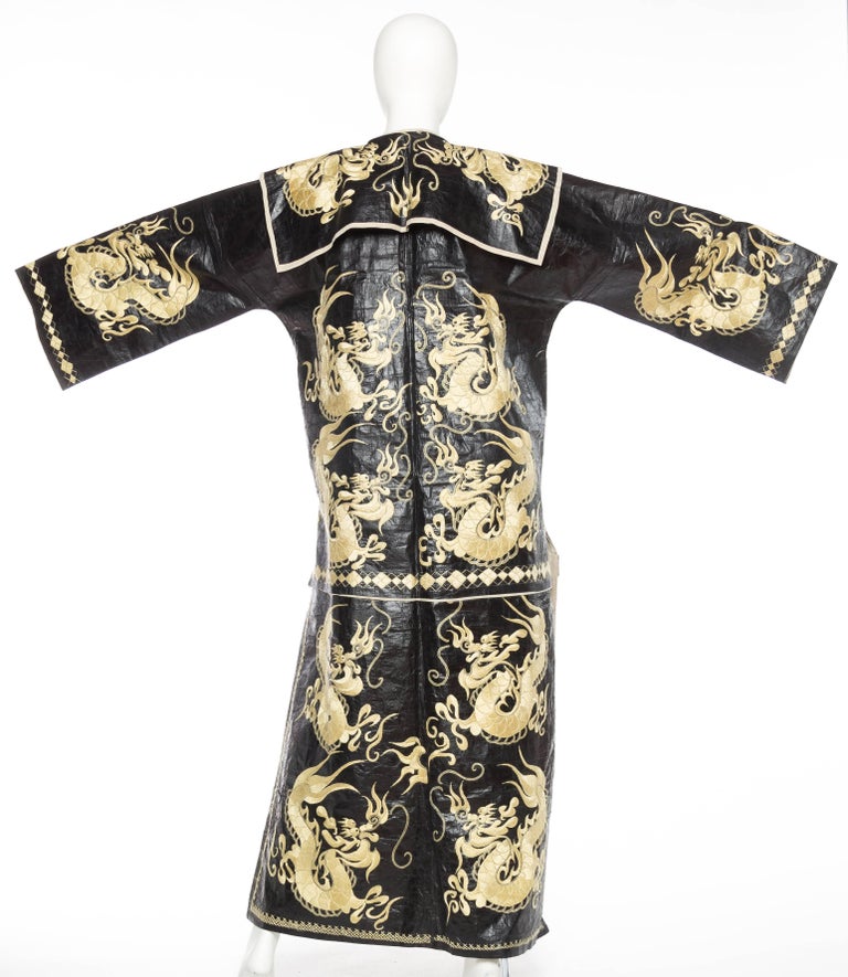 Kimono Style Embroidered Chinese Dragon Coat at 1stDibs