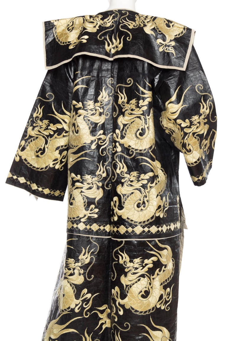 Kimono Style Embroidered Chinese Dragon Coat at 1stDibs