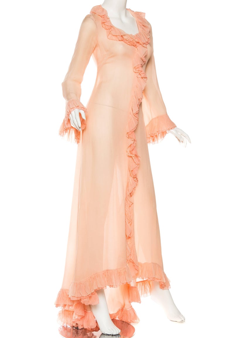 1960s Sheer Silk Chiffon Robe from Saks Fifth Avenue at 1stDibs | sheer ...
