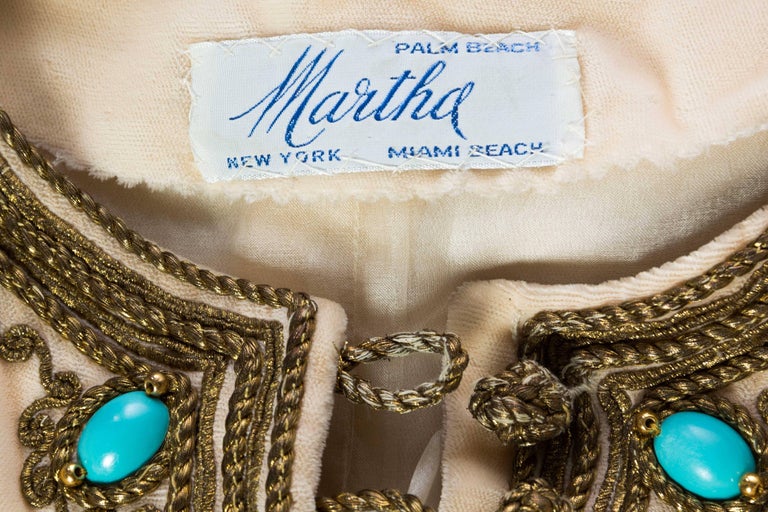 1970s Martha Gold Embroidered Velvet Kaftan at 1stDibs