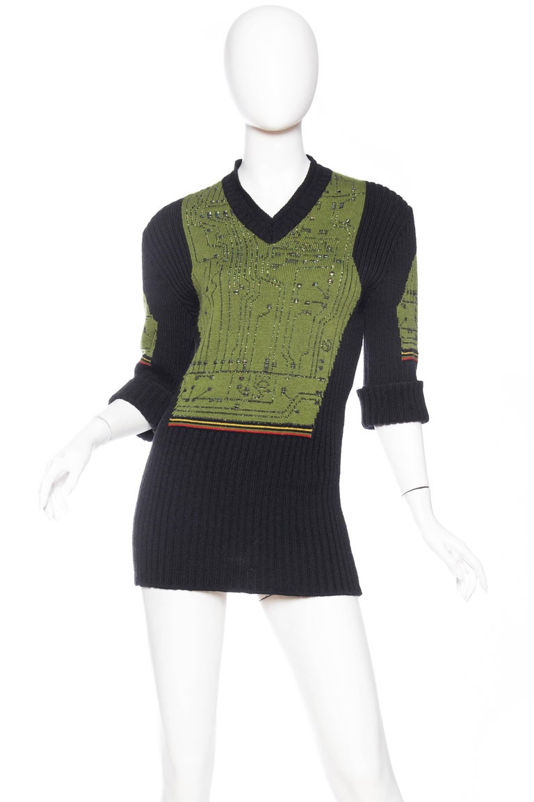 1990s Jean Paul Gaultier Robot Circuit Board Computer Sweater at ...