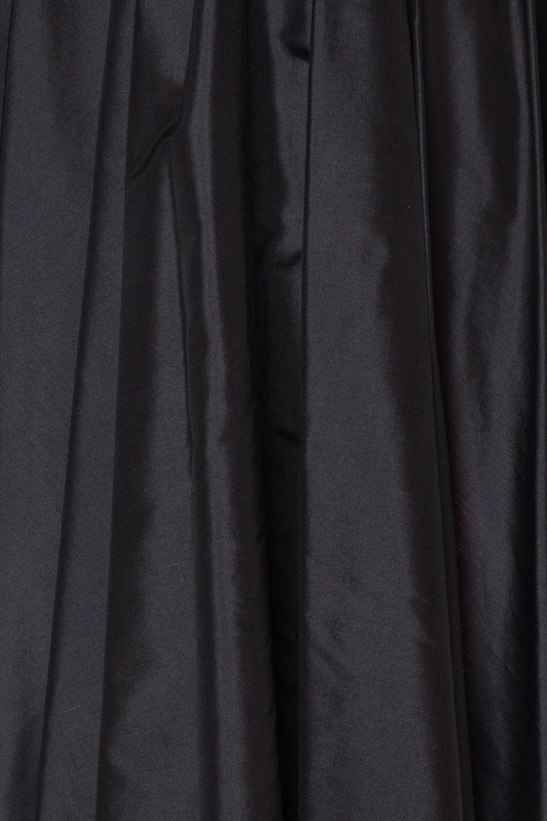 1980S SCAASI Black and Orange Haute Couture Silk Taffeta Strapless Mini ...