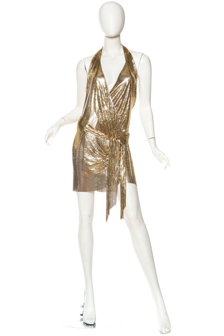 Morphew Backless Gold Metal Mesh Dress at 1stDibs | gold metal dress ...