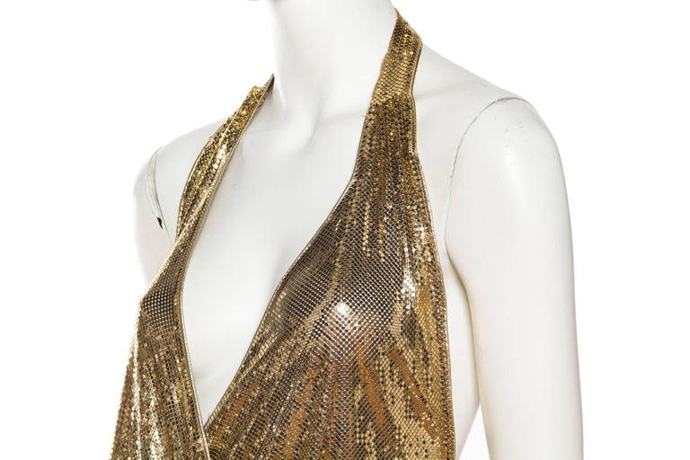 Morphew Backless Gold Metal Mesh Dress at 1stDibs | gold metal dress ...