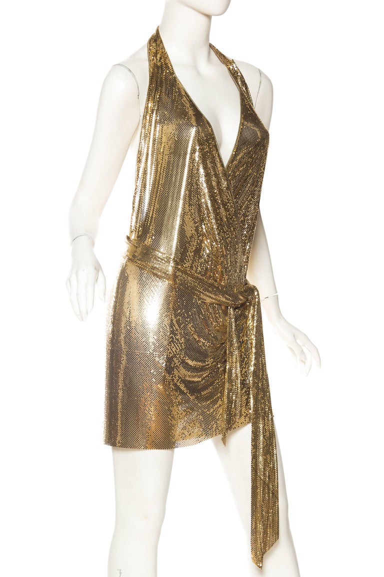 Morphew Backless Gold Metal Mesh Dress at 1stDibs | gold metal dress ...