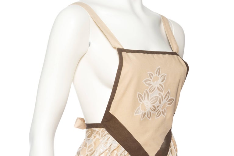 1970S YVES SAINT LAURENT Poly/Cotton Floral Print Pinafore Apron Style ...