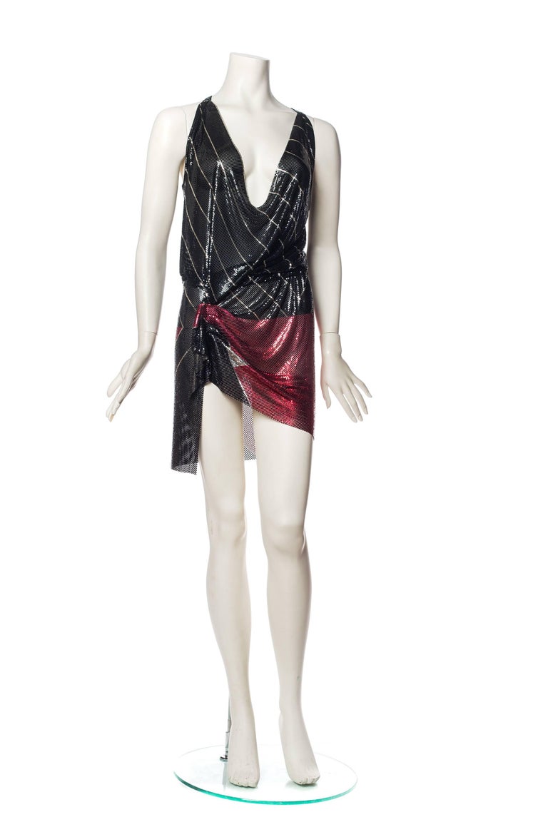 Metal Mesh Dress with High Slit at 1stDibs