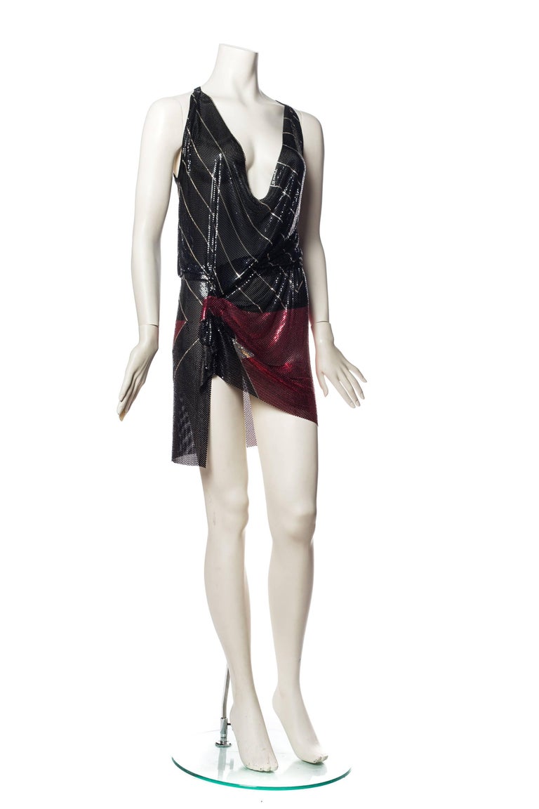Metal Mesh Dress with High Slit at 1stDibs