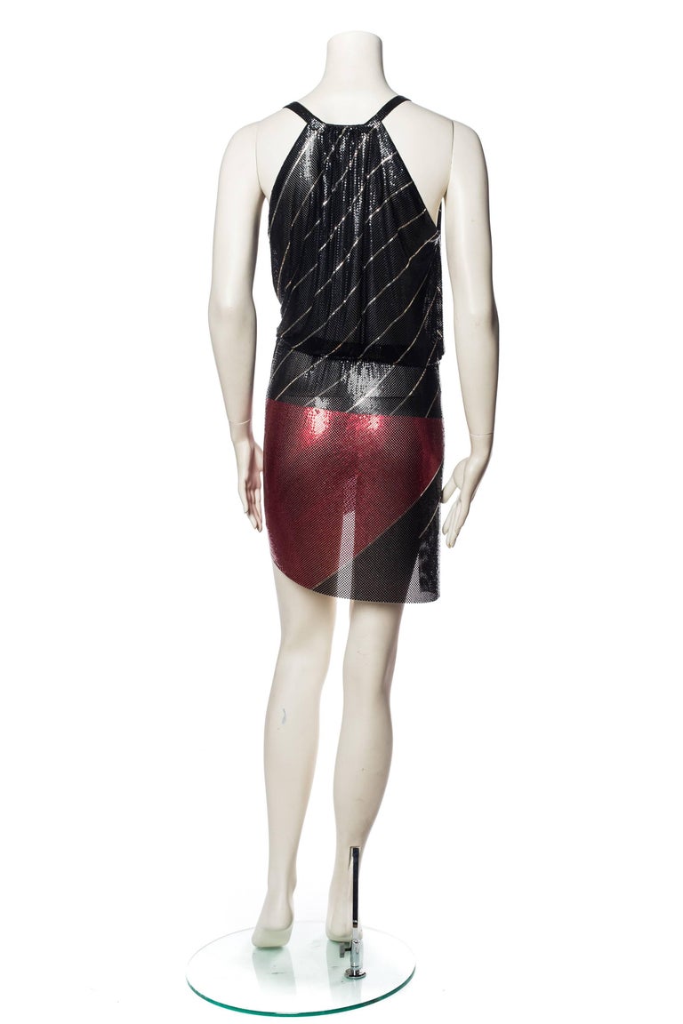 Metal Mesh Dress with High Slit at 1stDibs