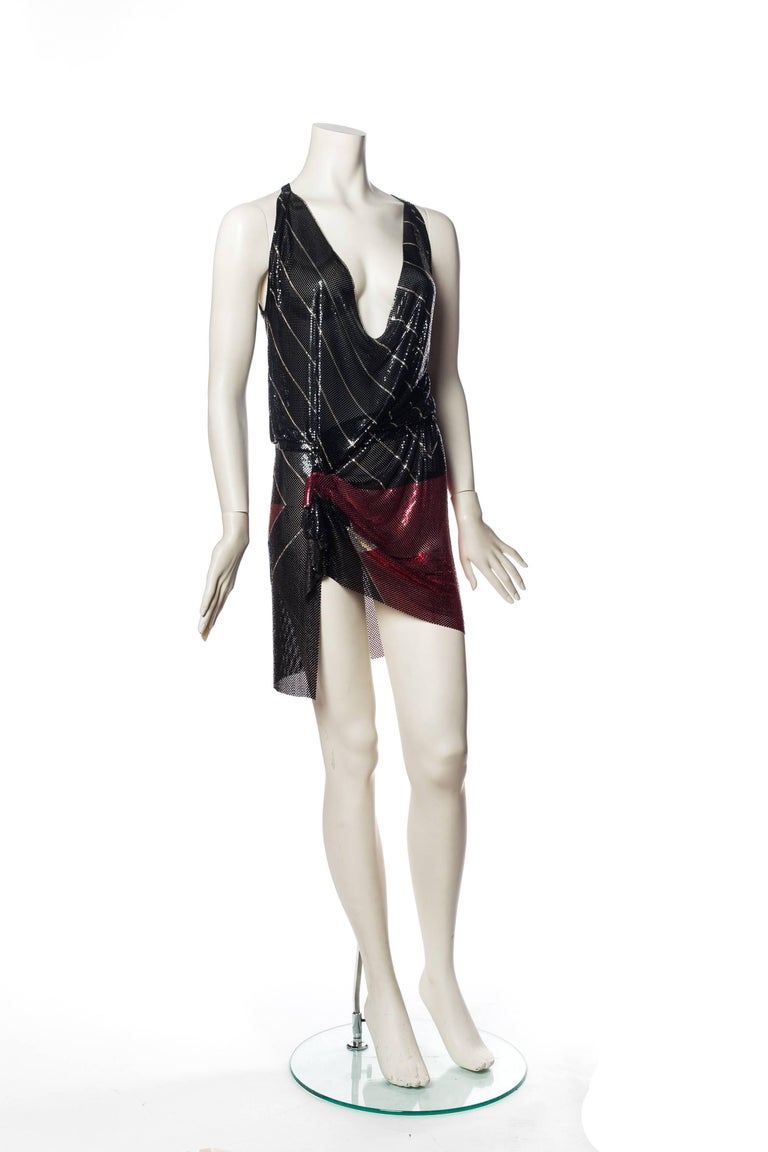 Metal Mesh Dress with High Slit at 1stDibs