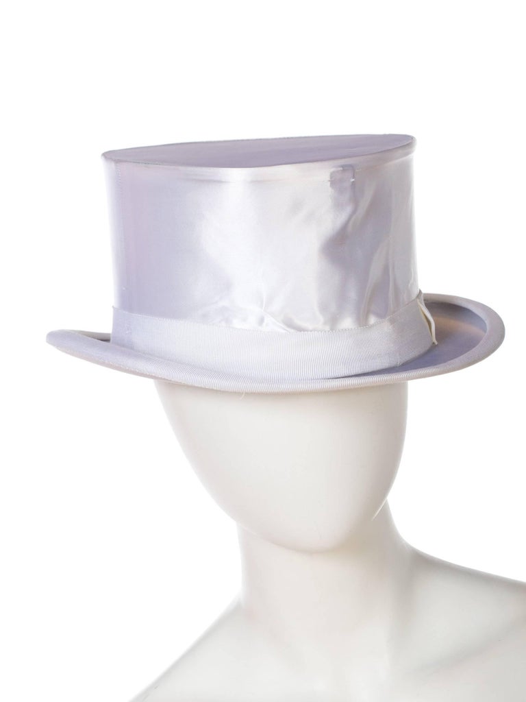 Collapsable White top Hat Size 7 1/2 For Sale at 1stDibs