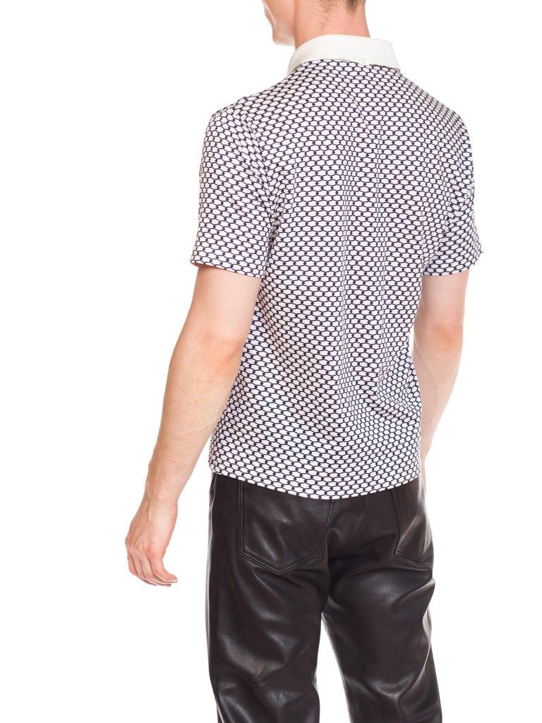 1960s Mens' Rat-Pack Knit Shirt With Small Gucci Style Print at 1stDibs ...