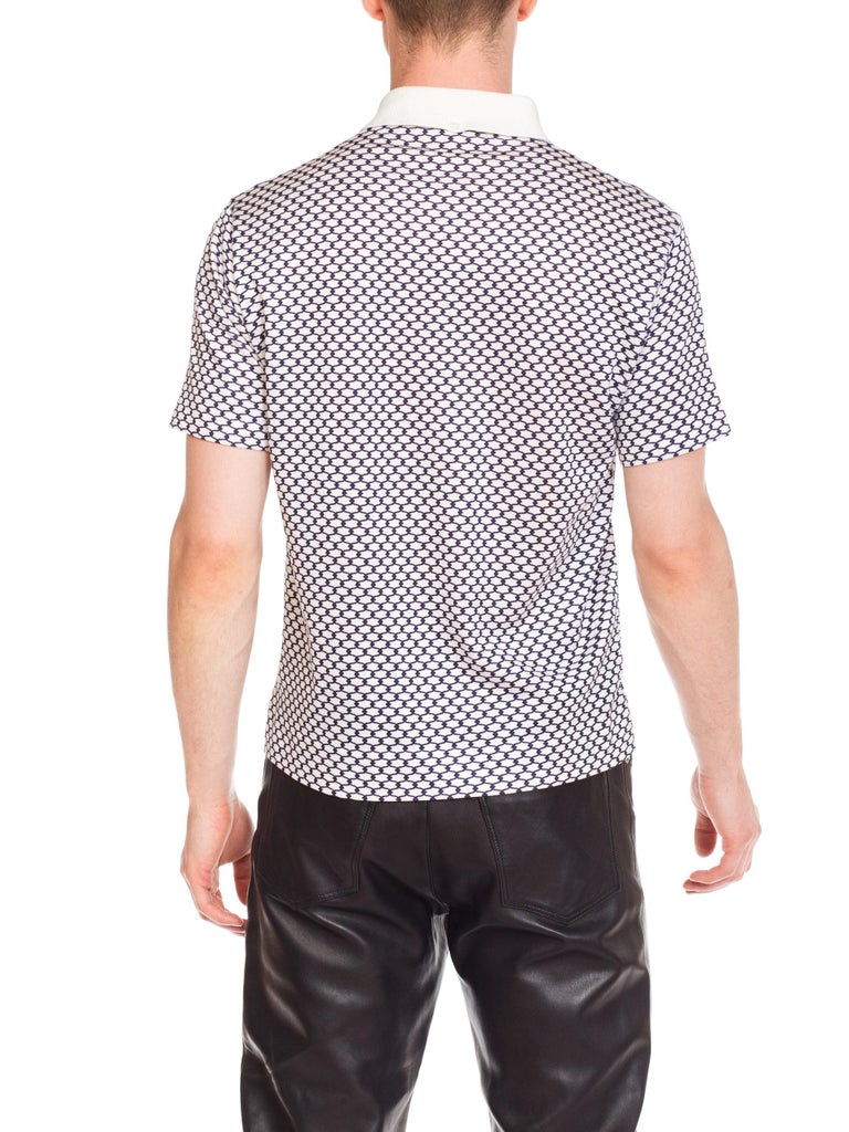 1960s Mens' Rat-Pack Knit Shirt With Small Gucci Style Print at 1stDibs ...