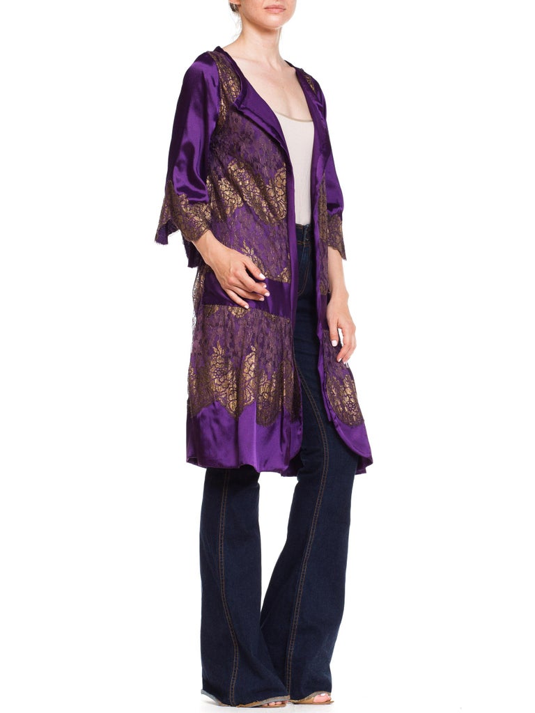 1920S Purple Art Deco Lame Lace Duster Jacket For Sale at 1stDibs ...