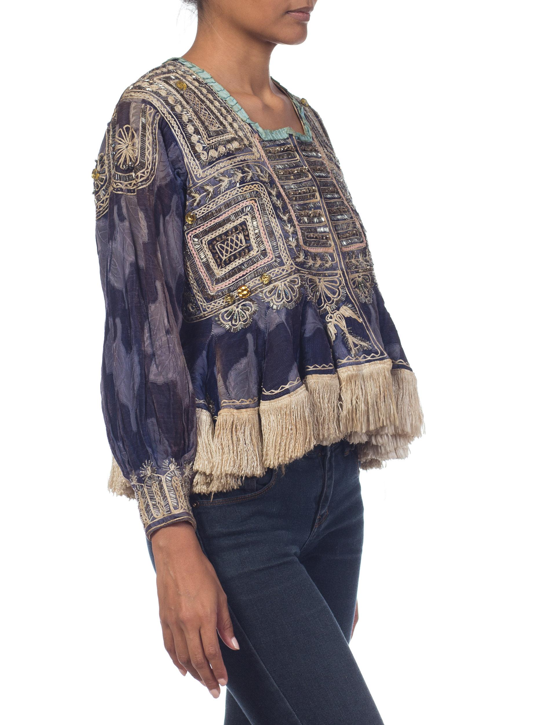 Antique Bohemian Beaded and Embroidered Silk Velvet Jacket at 1stDibs