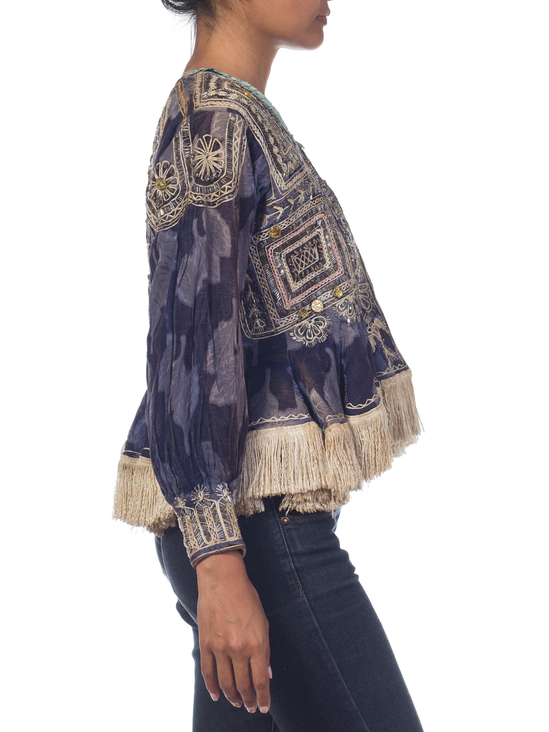 Antique Bohemian Beaded and Embroidered Silk Velvet Jacket at 1stDibs