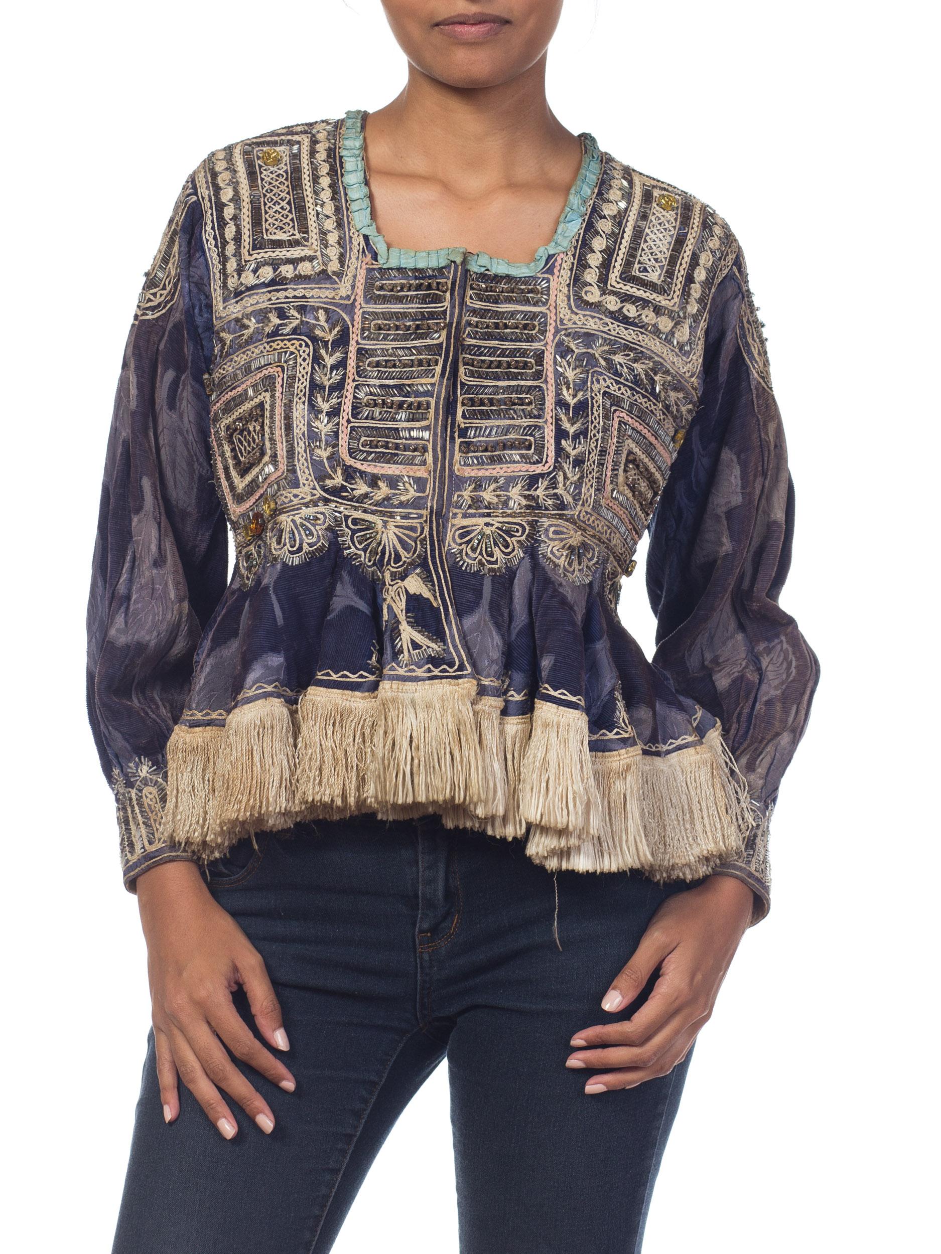 Antique Bohemian Beaded and Embroidered Silk Velvet Jacket at 1stDibs