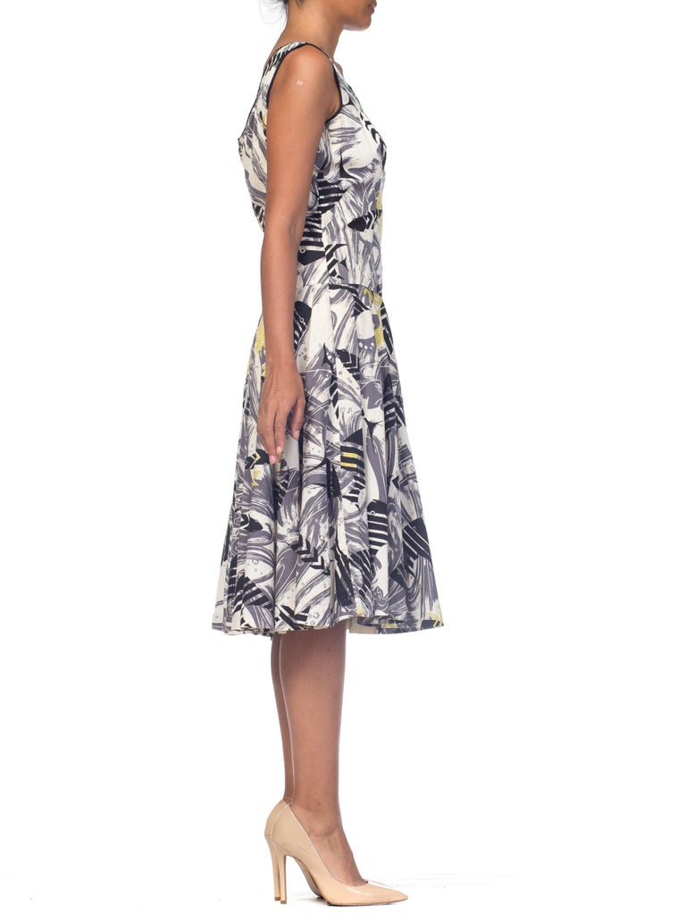 1950S DE JOHNSON Cotton Tropical Fish and Mermaid Printed Dress For ...