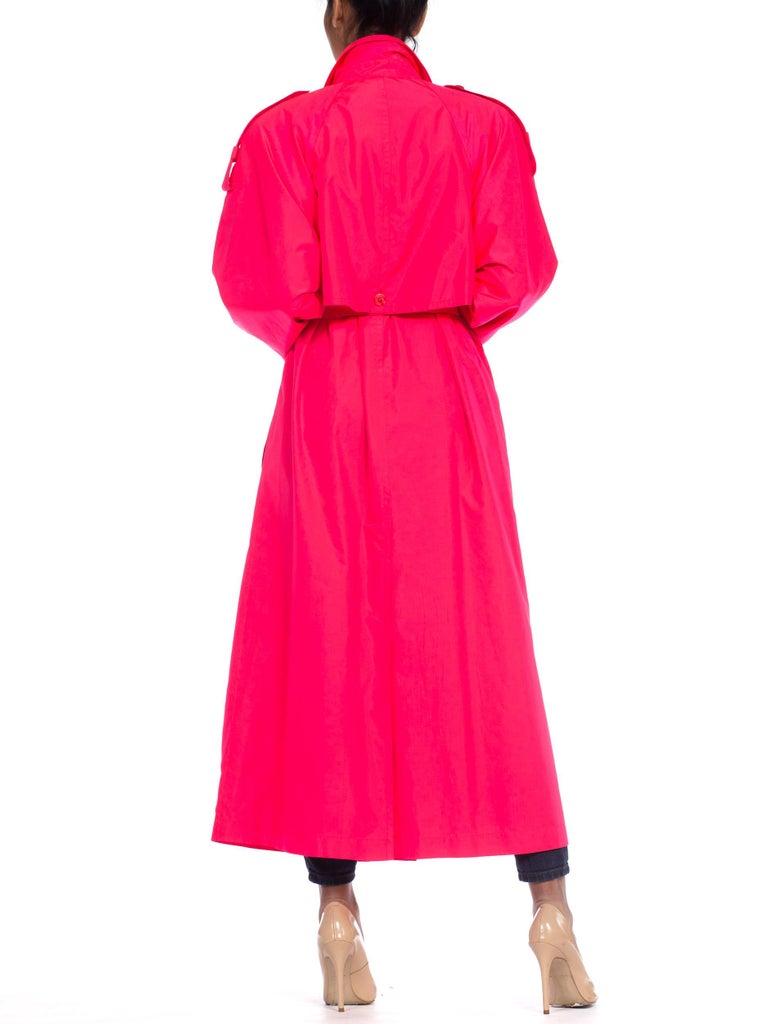Neon Pink Salmon Rain Trench Coat at 1stDibs | trench salmon