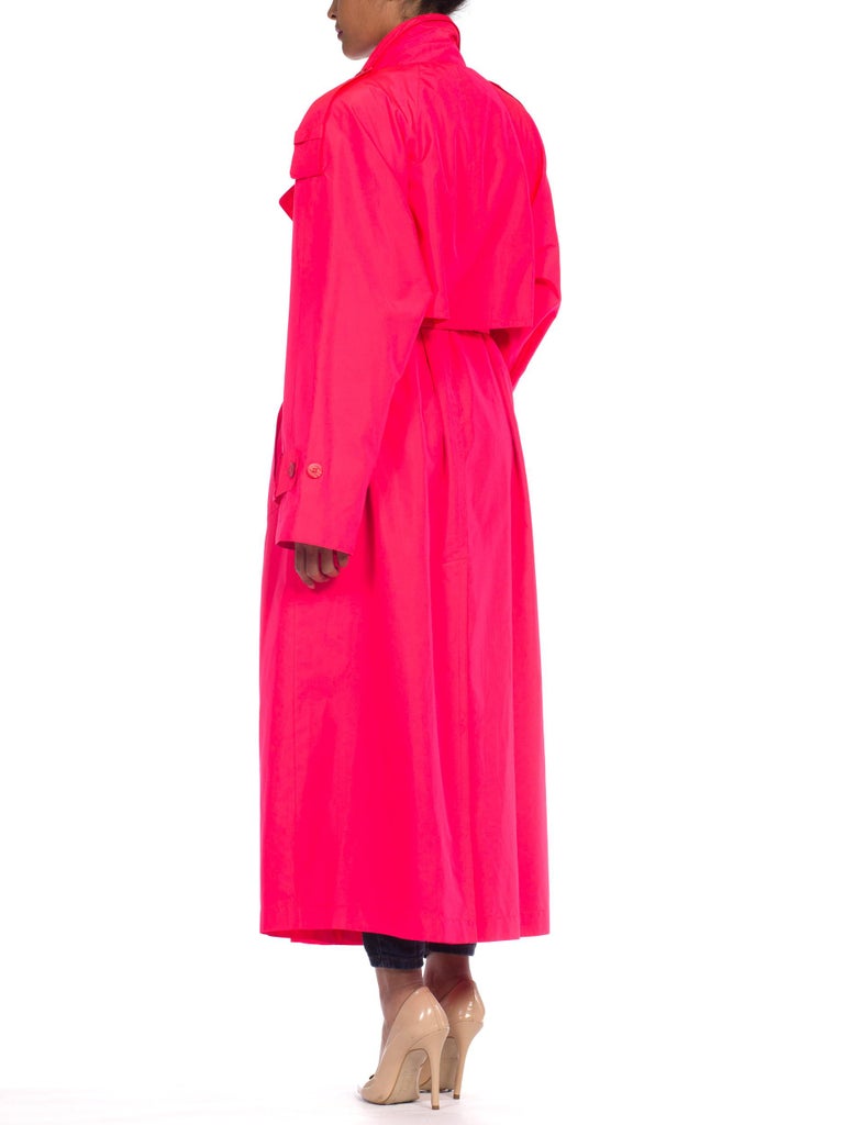 Neon Pink Salmon Rain Trench Coat at 1stDibs | trench salmon
