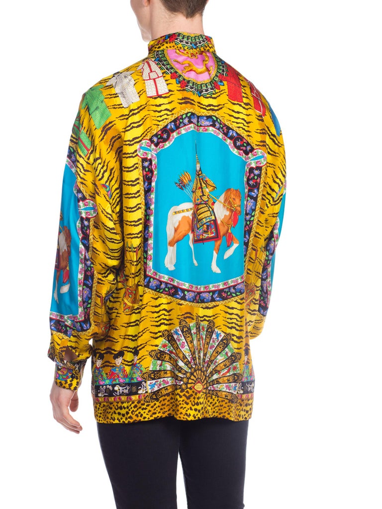 Rare Chinese Emperor Gianni Versace Silk Shirt Mens at 1stDibs | silk ...
