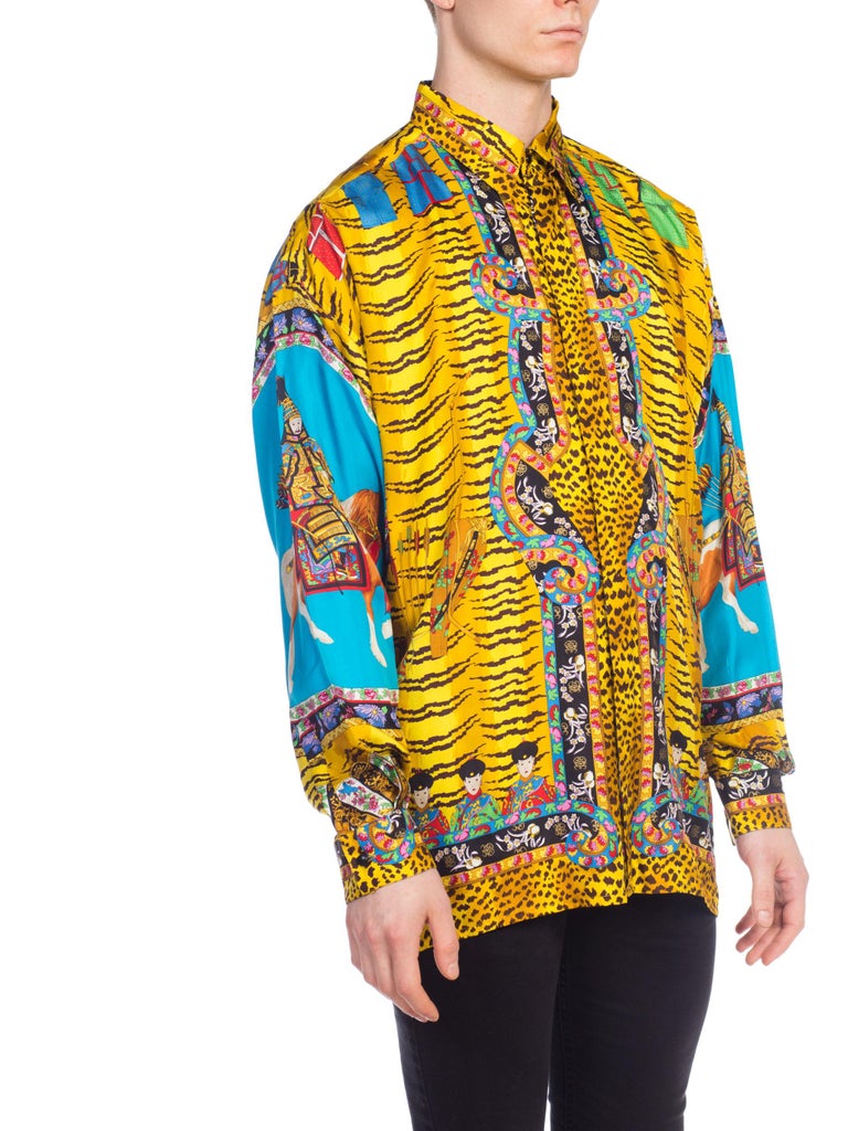 Rare Chinese Emperor Gianni Versace Silk Shirt Mens at 1stDibs | silk ...