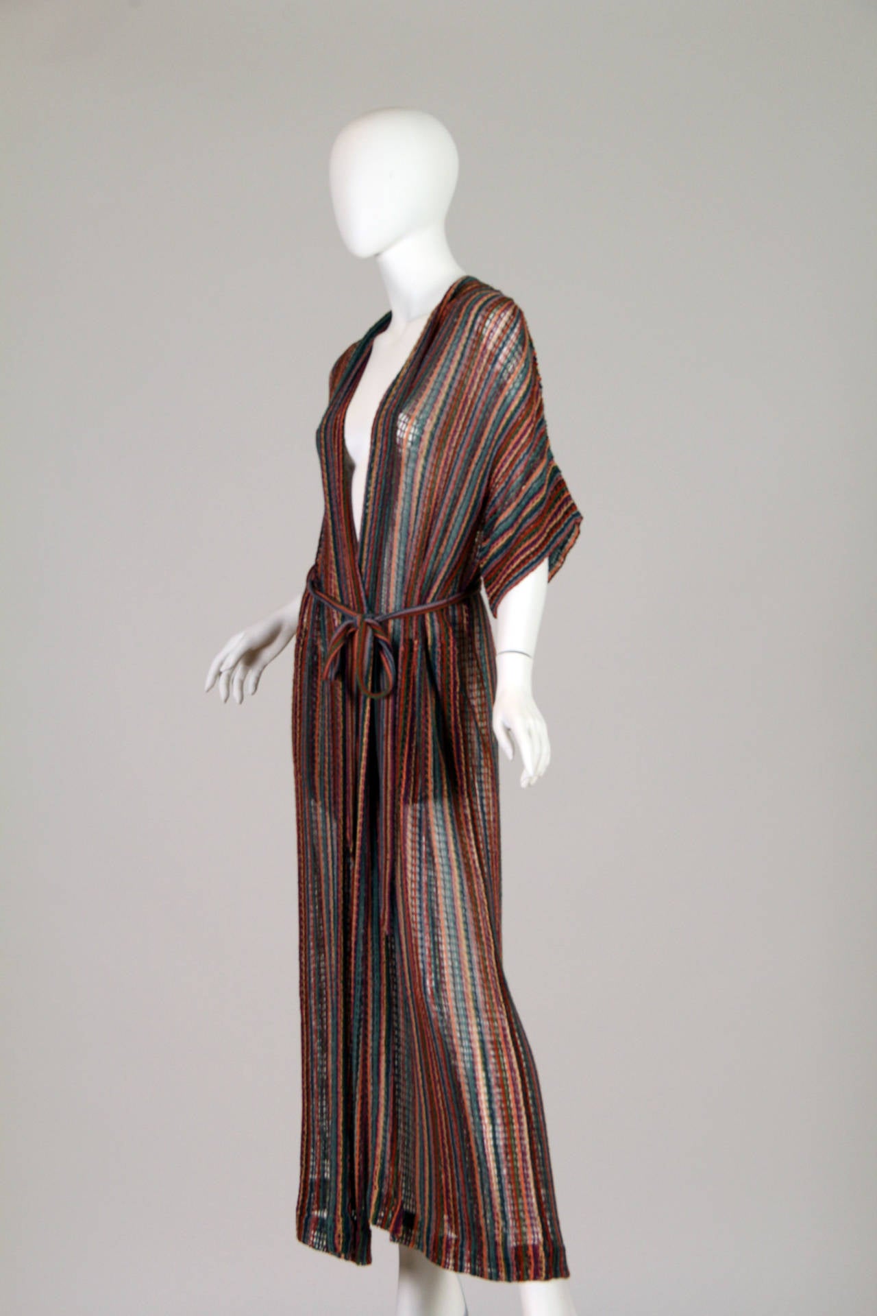 1970s Open Knit Missoni Beach Robe Duster at 1stDibs