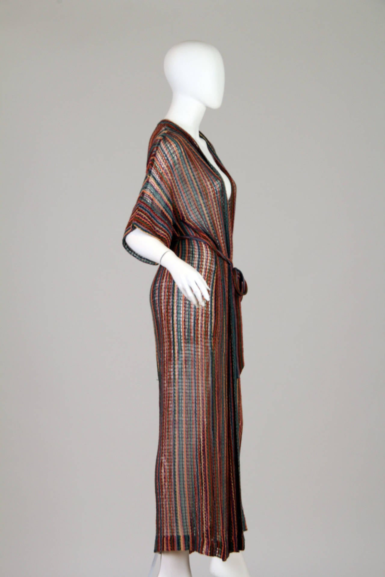 1970s Open Knit Missoni Beach Robe Duster at 1stDibs