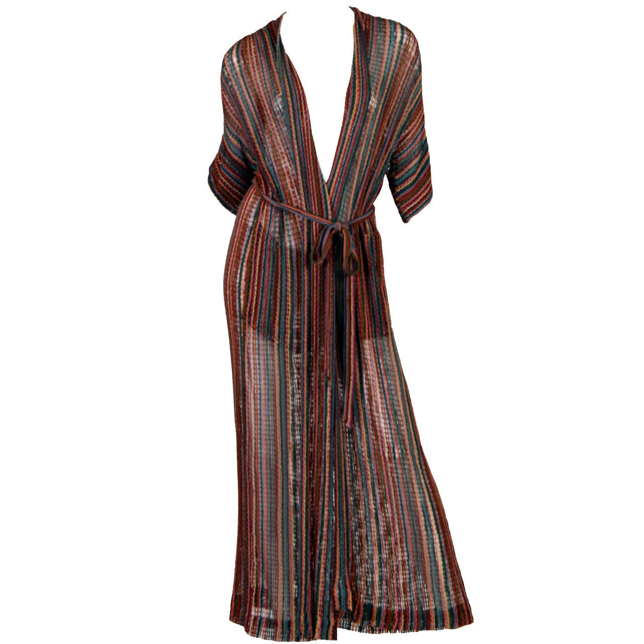 1970s Open Knit Missoni Beach Robe Duster at 1stDibs