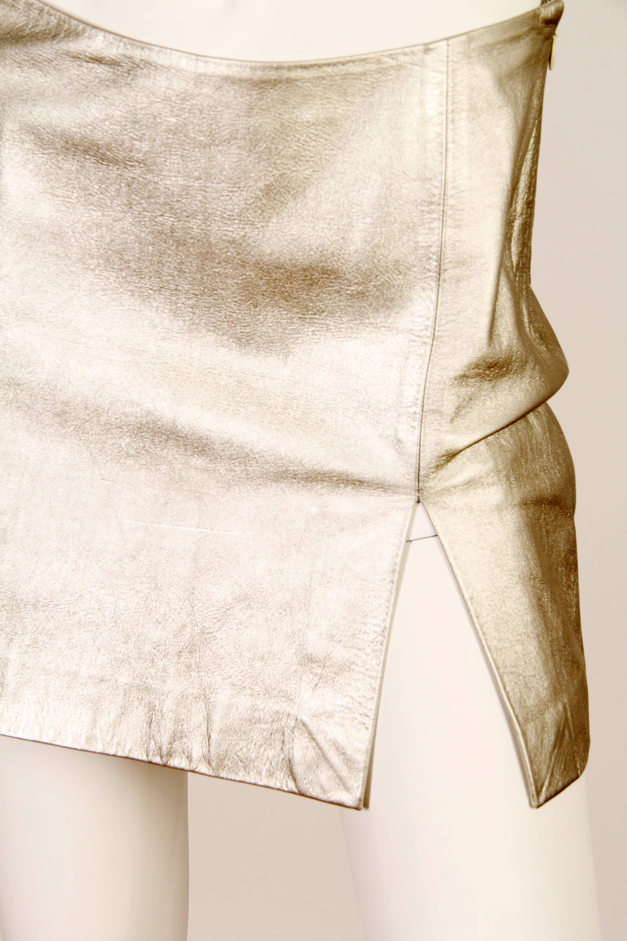 Iconic Documented 1994 Supermodel Gianni Versace Couture Silver Leather ...