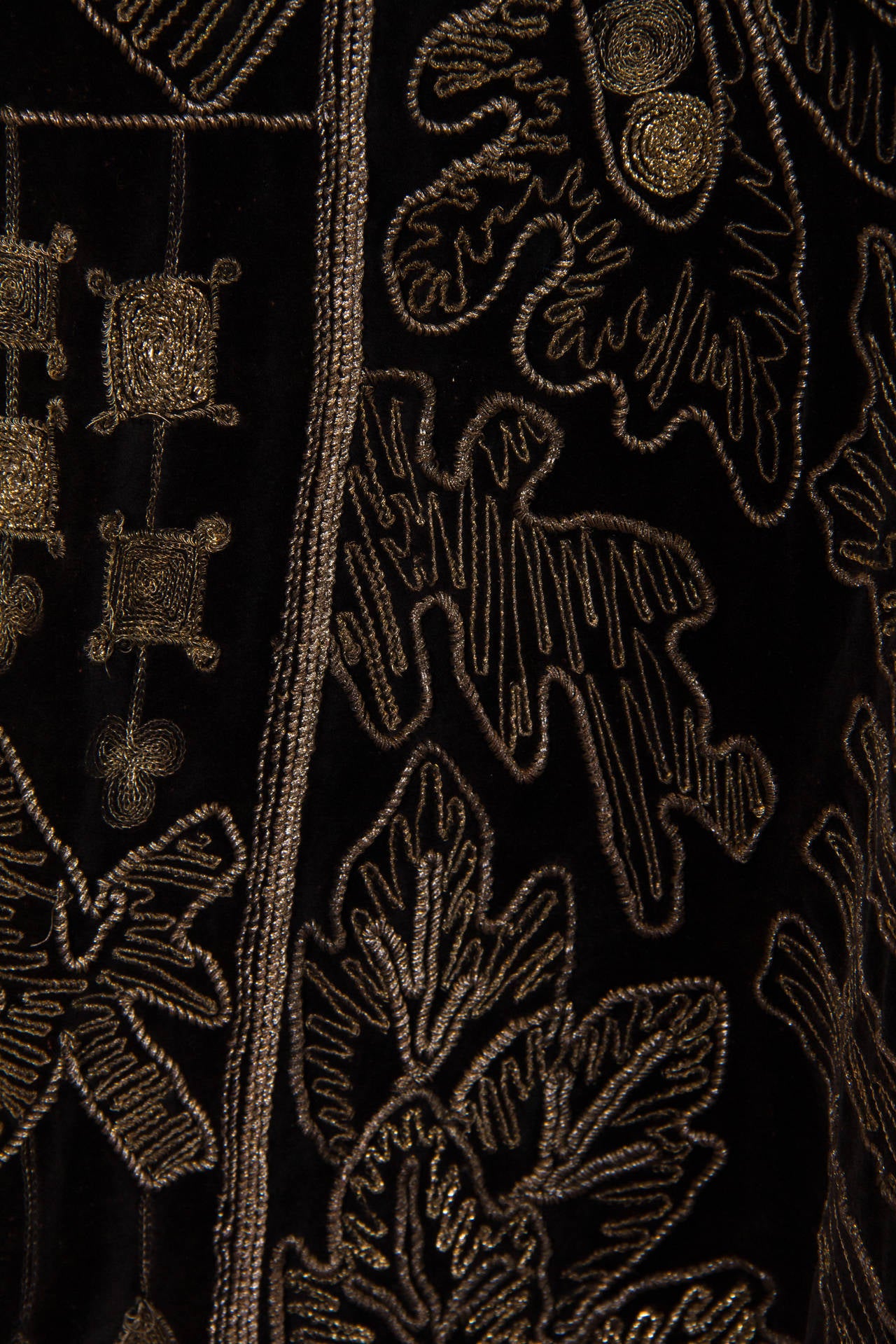 Edwardian Silver Mantle with Metal Embroidery on Velvet at 1stDibs