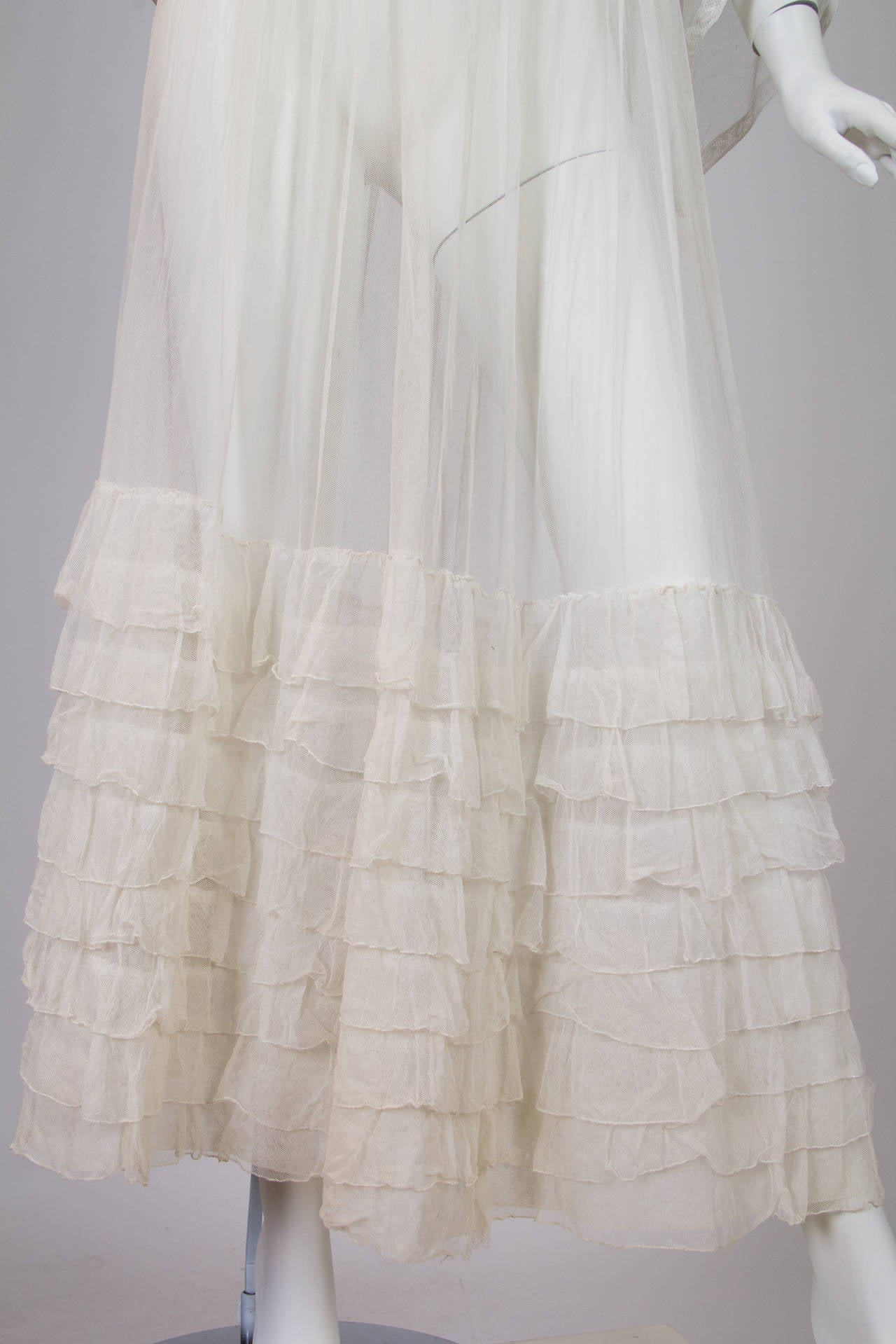 1910s Cotton Net Dress with Irish crochet and lace trim at 1stDibs