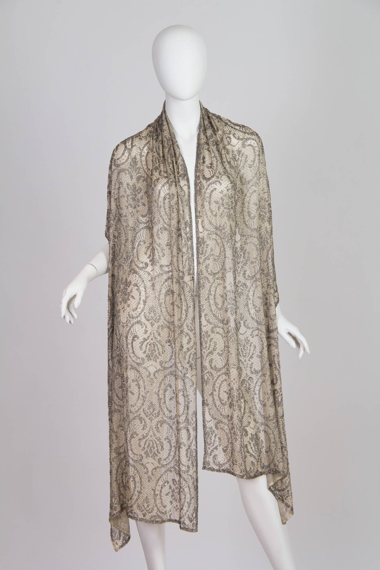 Edwardian Beaded Silk Wrap at 1stDibs