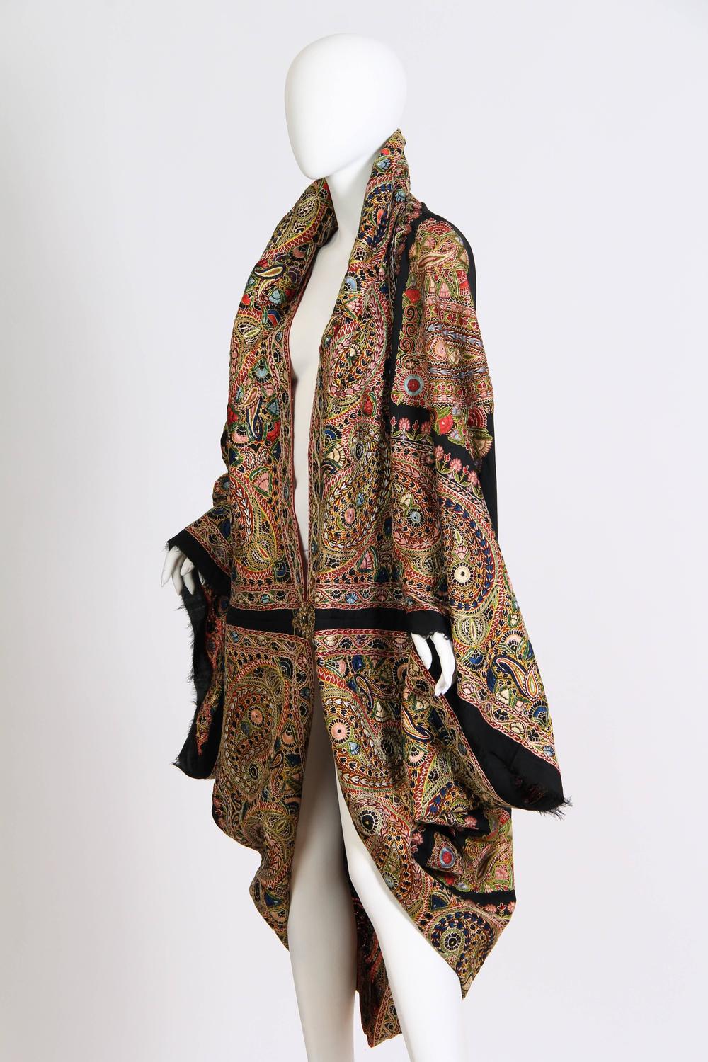 Antique Hand Embroidered Paisley Cloak at 1stdibs