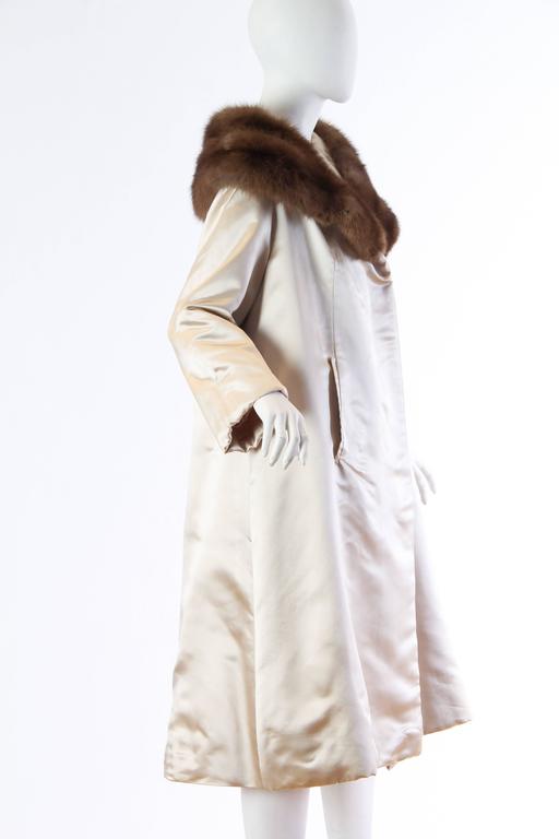 Silk Opera Coat with Sable Collar from Bergdorf Goodman at 1stDibs