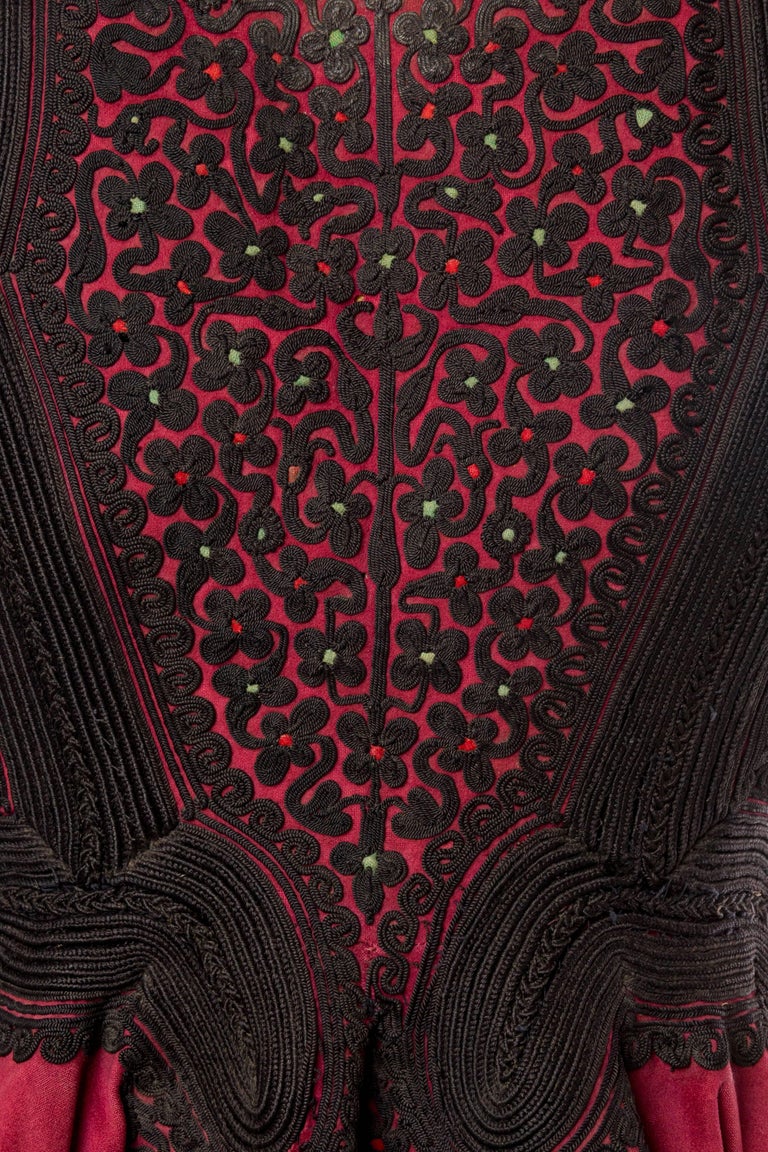 1890S Cotton Victorian Soutache Embroidery Handmade Vest With Paisley ...