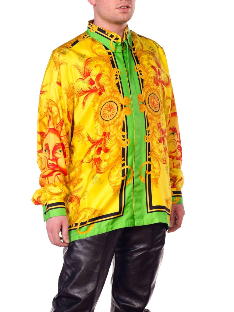 Versace Yellow Baroque Sun Silk Shirt at 1stDibs | versace yellow shirt