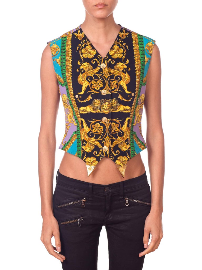 1990S GIANNI VERSACE Versus By Baroque Buckle Vest at 1stDibs