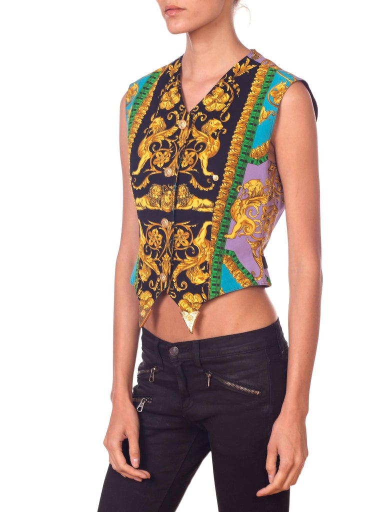 1990S GIANNI VERSACE Versus By Baroque Buckle Vest at 1stDibs
