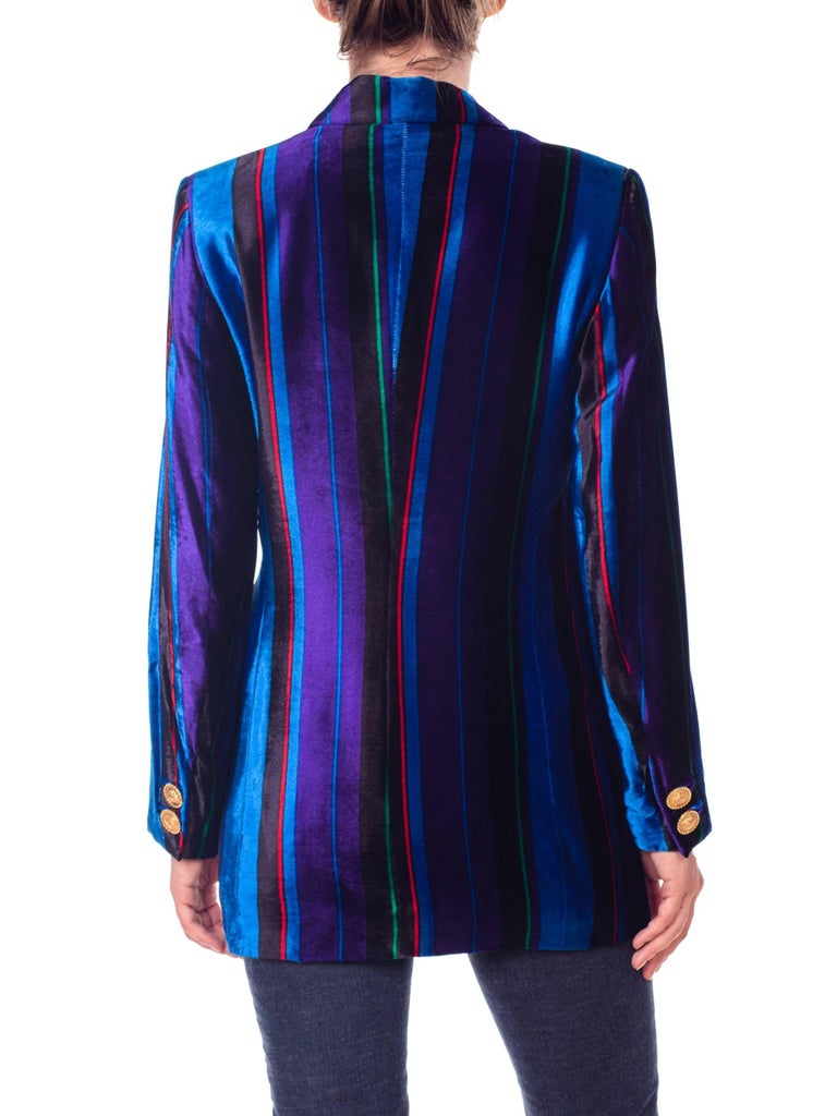 Gianni Versace Couture Striped Velvet Blazer, Fall 1993 For Sale at 1stDibs