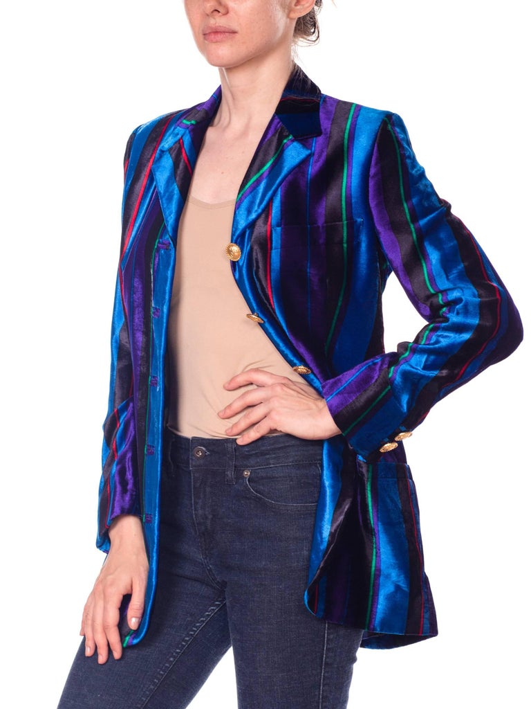 Gianni Versace Couture Striped Velvet Blazer, Fall 1993 For Sale at 1stDibs