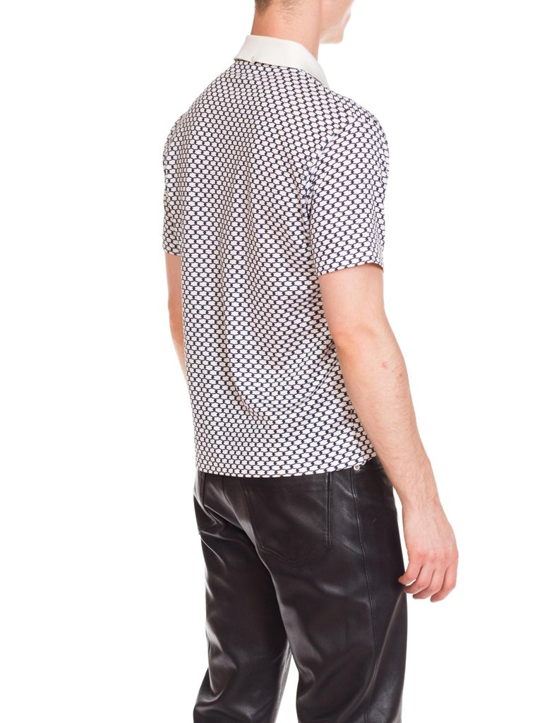 1960s Mens' Rat-Pack Knit Shirt With Small Gucci Style Print at 1stDibs ...